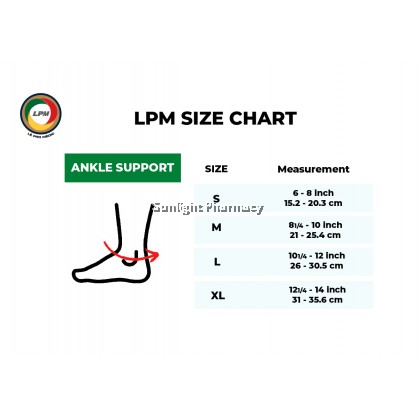 LPM SUPPORT ELASTIC ANKLE SUPPORT #LPM954 - ALL SIZES