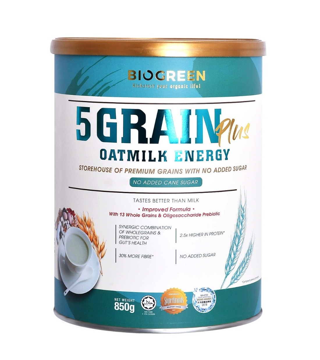 Biogreen 5 Grain Plus Oatmeal Energy 850g