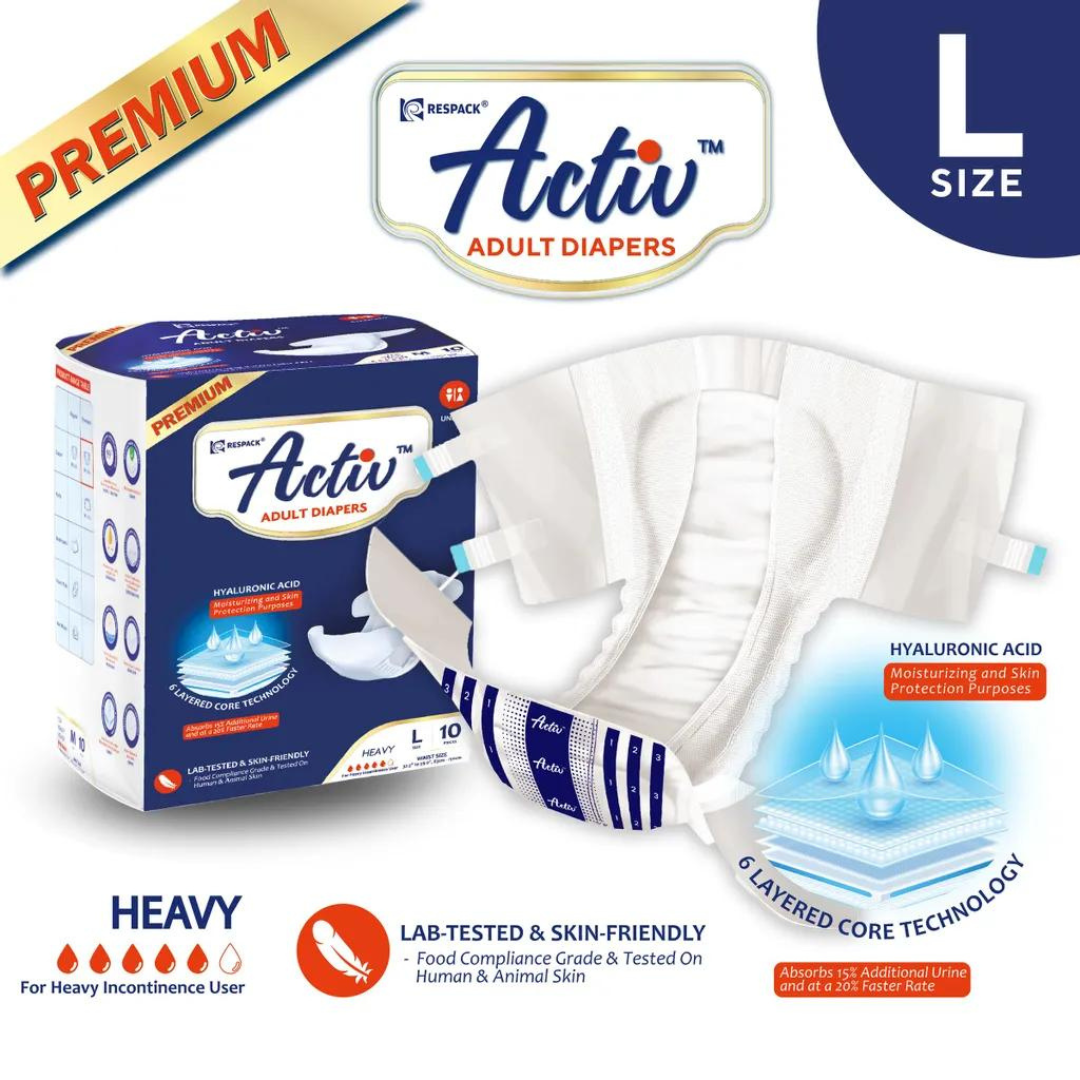 RESPACK Activ Adult Diapers Premium (L) 10'S